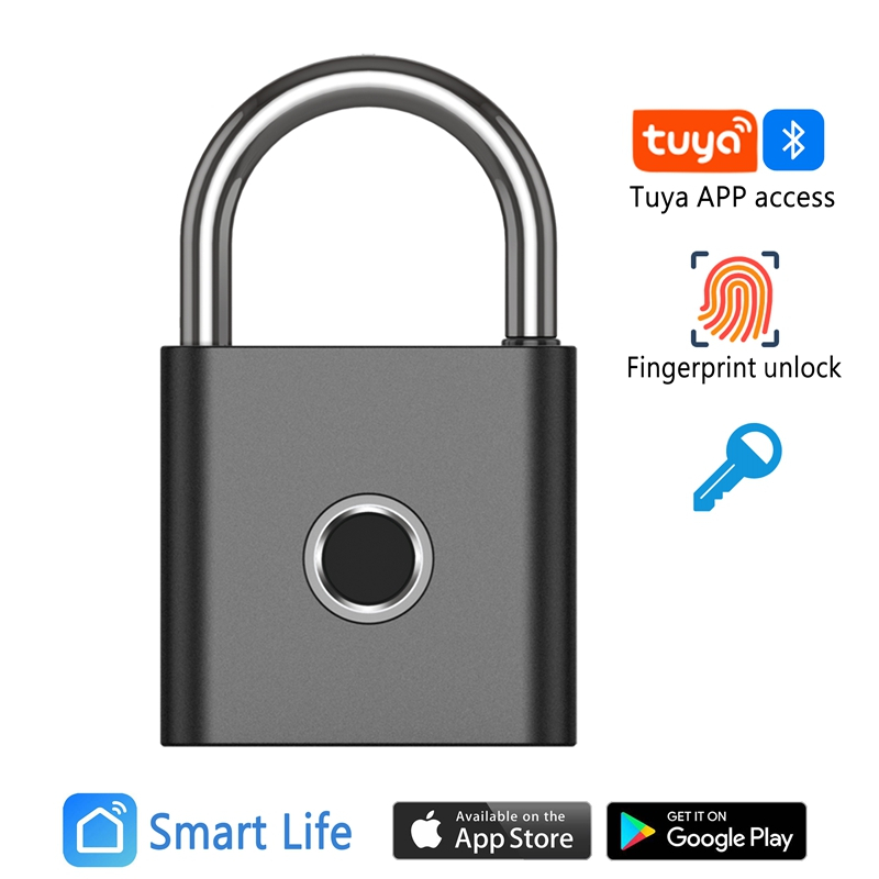 Waterproof Tuya Bluetooth Smart Padlock Digital P55 Fingerprint ...