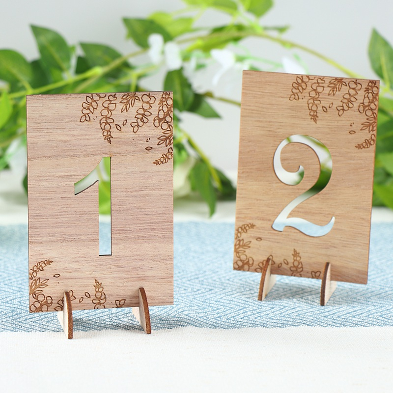 10Pcs Wedding Wooden Table Wedding Table Numbers with Wooden Base 1-10 ...