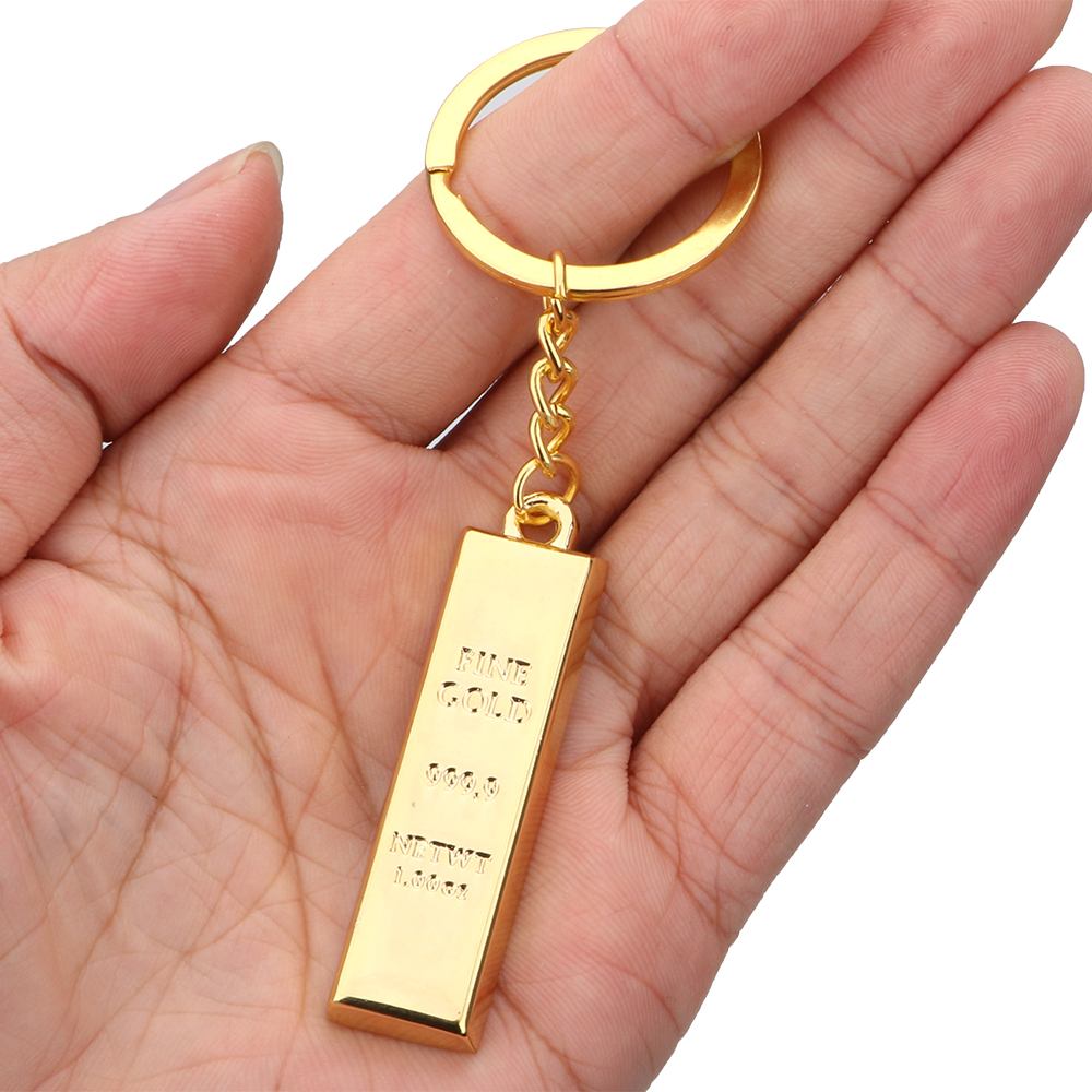 1Pc luxury Style Car Key Rings Keychains Gold Bar Key Holder Auto ...