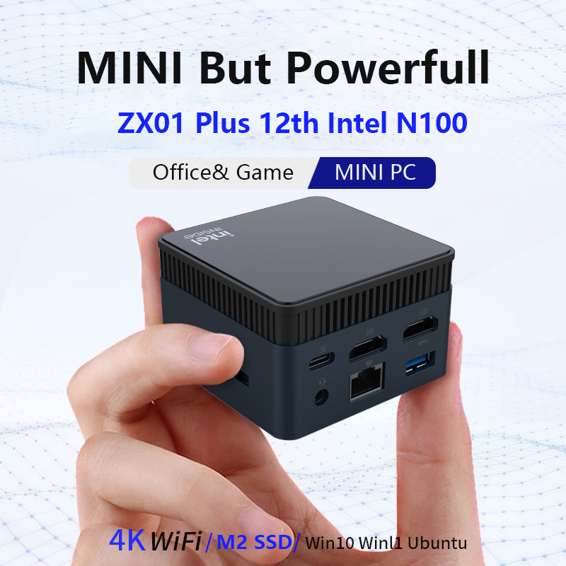 ZX01 Plus Windows 11 4 Core Mini PC CPU 12th Gen Intel Alder Lake N100 LPDDR5 12GB 512GB 1000M ...