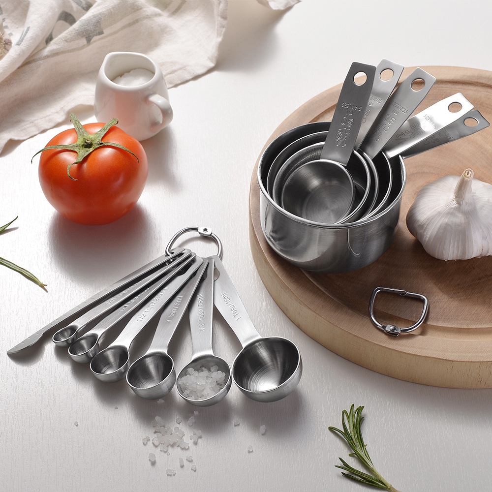 KEMORELA Stainless steel measuring cup measuring spoon set quantitative ...