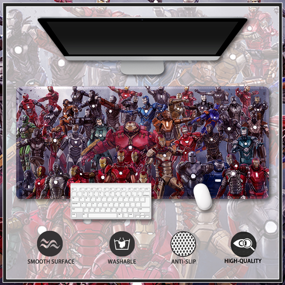 All Iron Man Customised Mouse Pad Gaming Table Mat Stitched Edge Rubber ...