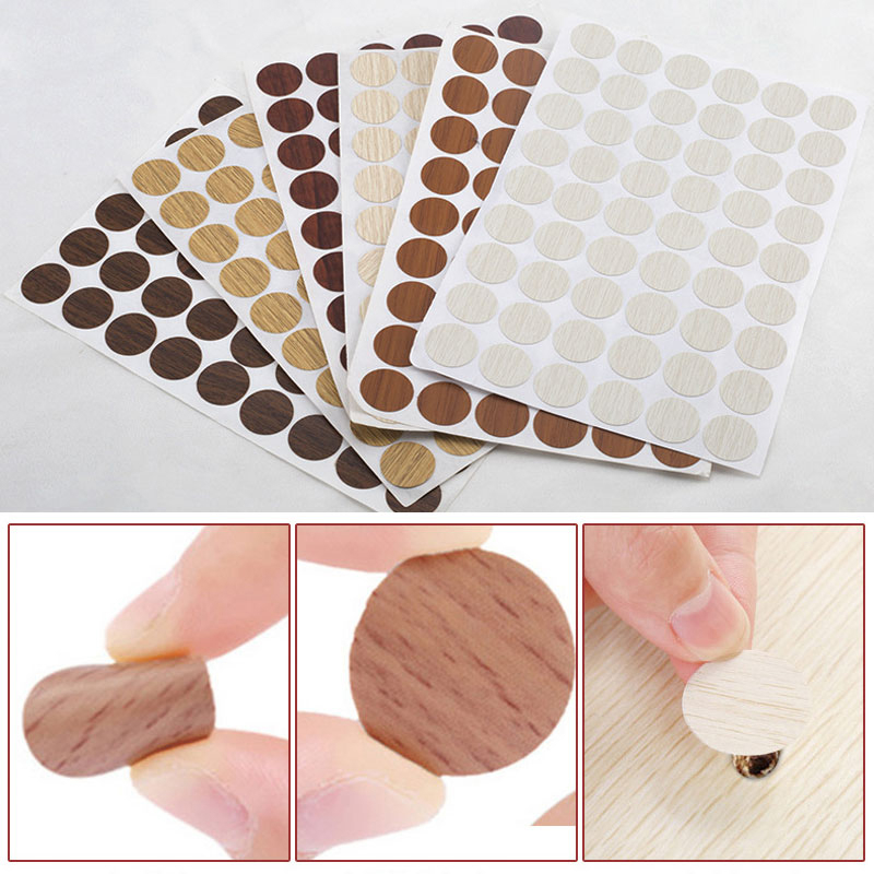 54Pcs/Sheet 21mm Wooden Furniture Self Adhesive Screw Cap Cover Hole ...