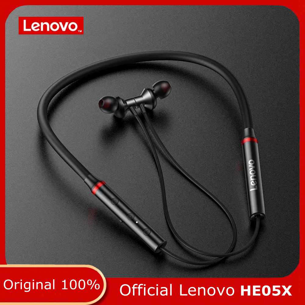 Lenovo HE05X II Bluetooth5.0 Wireless Earbuds Neckband Earphone IPX5 ...