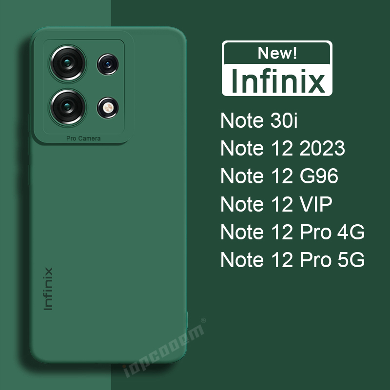 Solid Color Soft Camera Case Infinix Note 30i 12 Pro G96 VIP 2023 4G 5G Casing Original Liquid ...