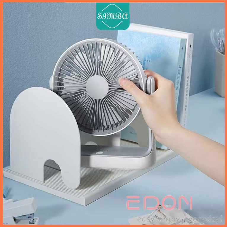 Edon Desktop Fan 3 Speeds Portable Desktop Mini Fan USB Rechargeable ...