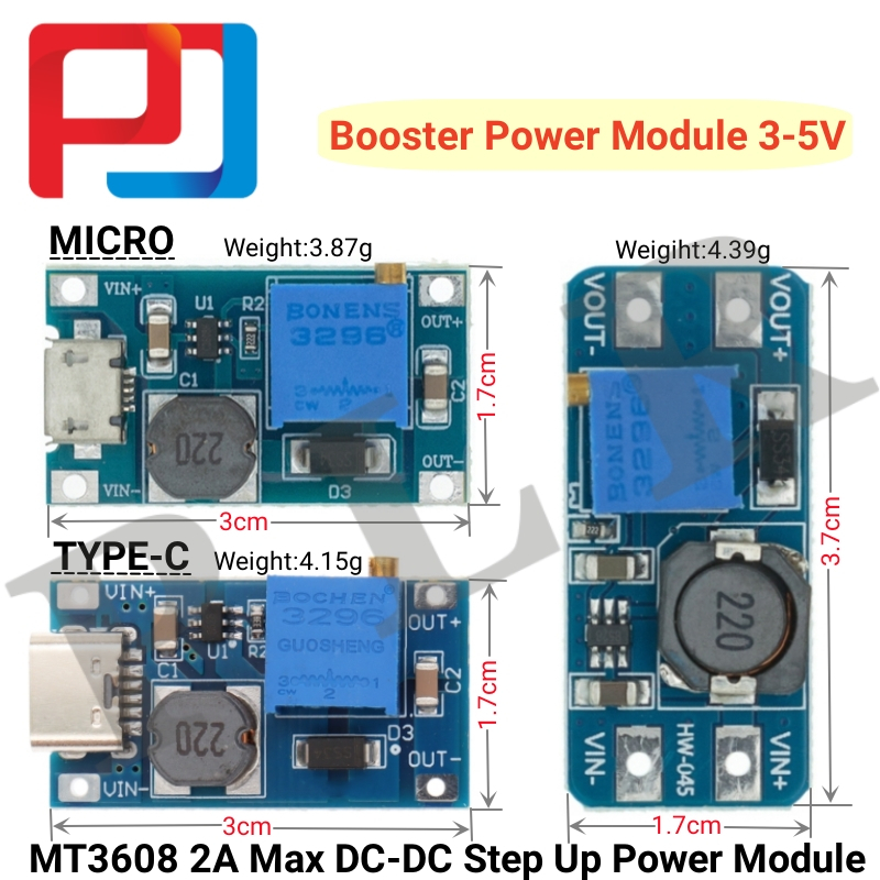 MT3608 DC-DC Step Up Converter Booster Power Supply Module Boost Step ...