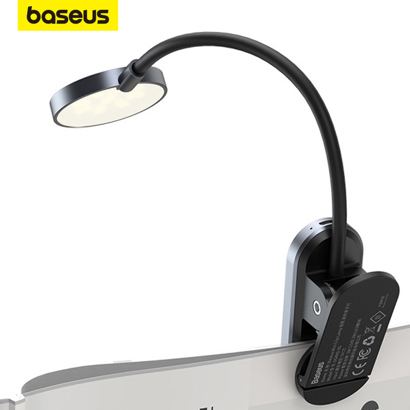 Baseus LED Clip Table Lamp Stepless Dimmable Wireless USB Rechargeable ...