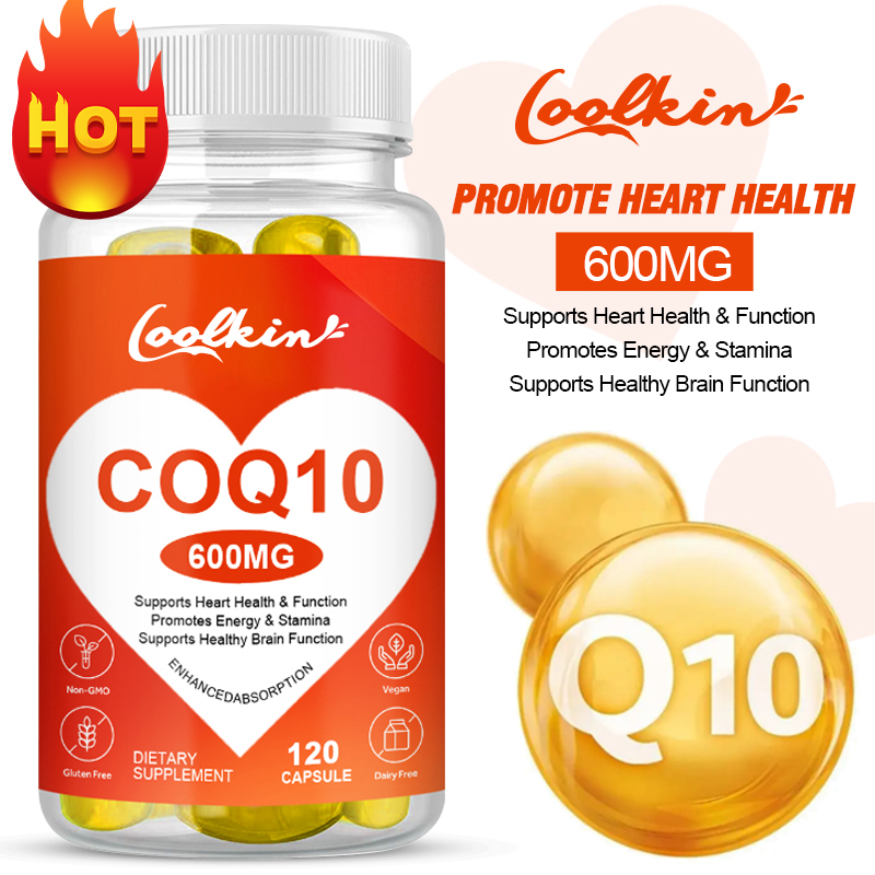 COQ10 Coenzyme Q10 600mg Vegetarian Gluten Free Promotes Cardiovascular ...