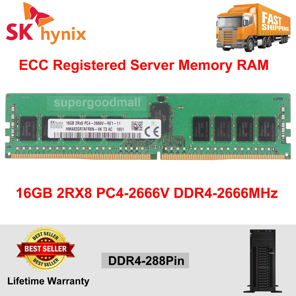 SK Hynix 8GB 16GB 32GB PC4-2133P 2400T 2666V 3200AA 2933Y DDR4-2133MHz 2400MHz 2666MHz 3200MHz ...