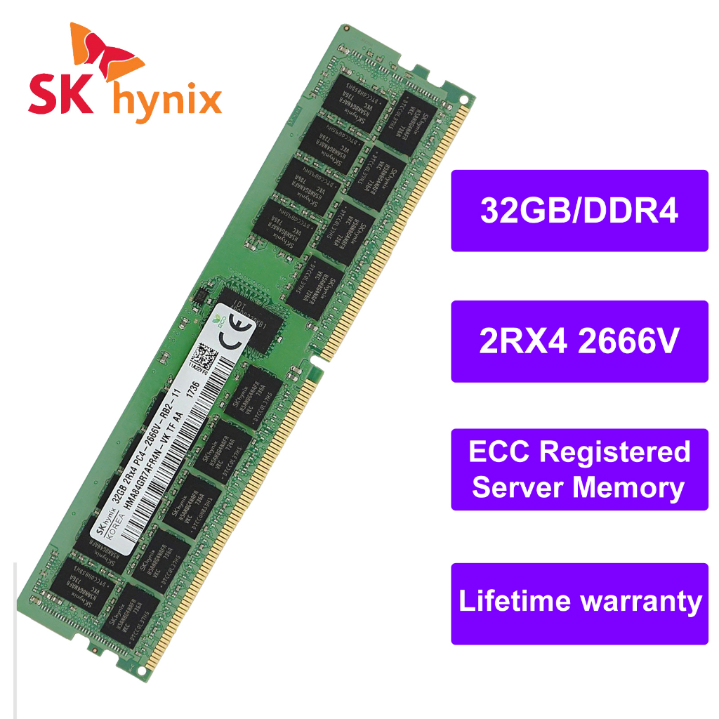 SK Hynix 8GB 16GB 32GB PC4-2133P 2400T 2666V 3200AA 2933Y DDR4-2133MHz 2400MHz 2666MHz 3200MHz ...