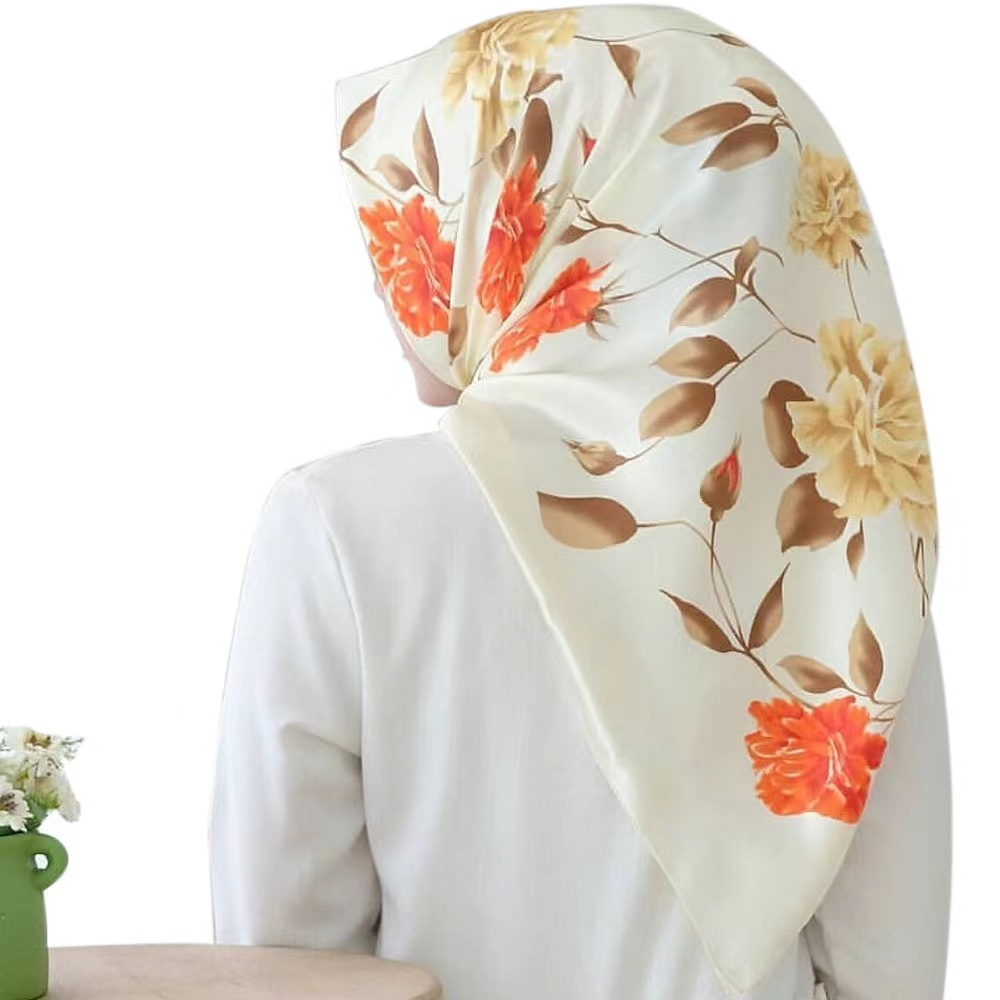 hijab bawal tudung Muslim Fashion Silk Scarf Headscarf Female Shawl ...