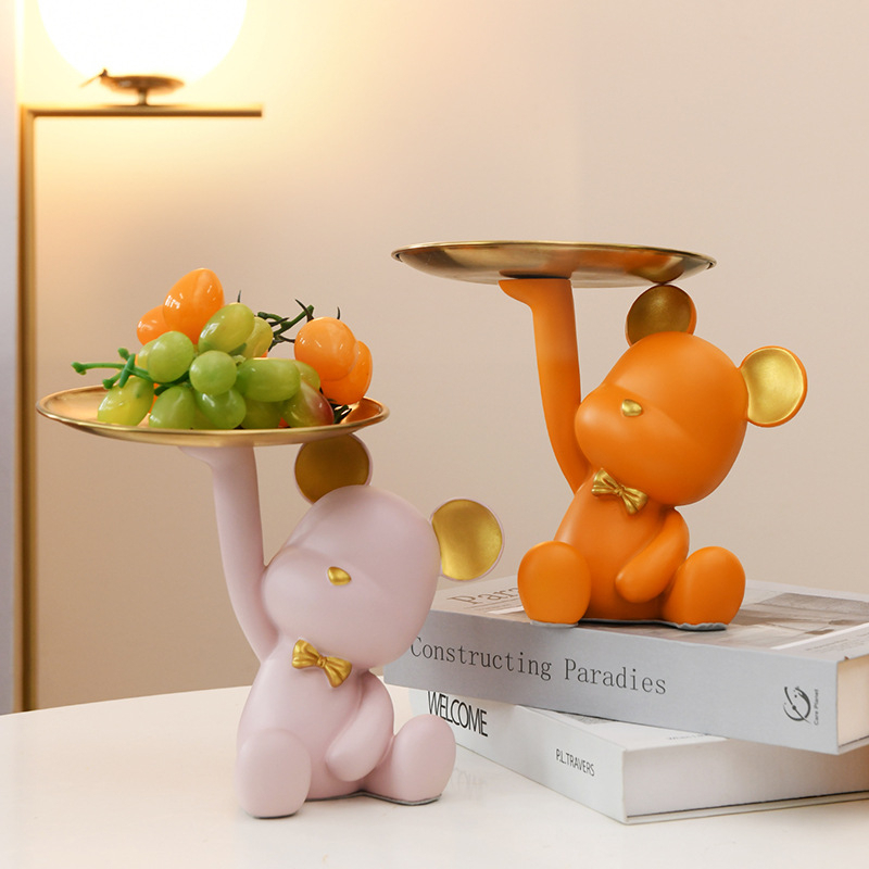 Violent Bear Ornaments Entrance Key Storage Box Creative Desktop Tray ...