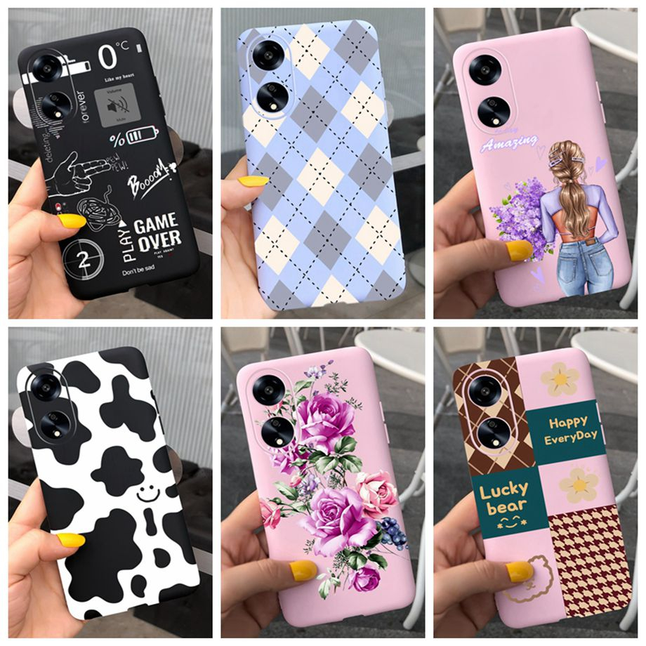 OPPO A78 5G Case New design heart 2023 Painted Silicon Soft Back Cover ...