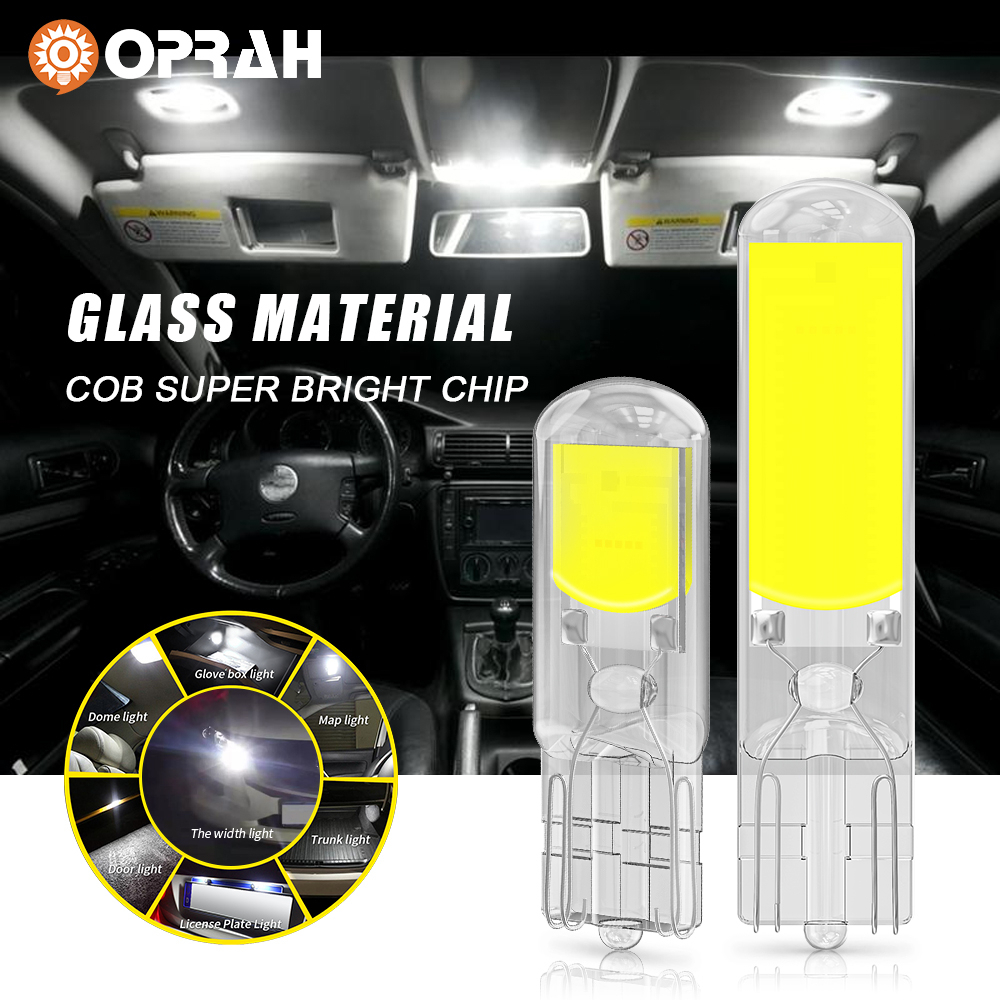 ((2PCS) Super Bright T10 LED Bulb COB Glass Bulb Parking Light Roof ...