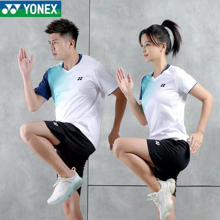 YONEX Badminton Jersey Short Sleeve Men's and Women's Quick Drying Breathable Top Table Tennis ...