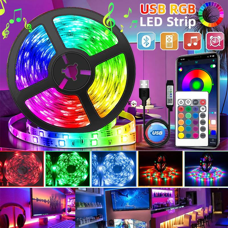 LED Strip Lights 2M 3M 5M 10M 15M 5050 USB Infrared Control RGB SMD ...