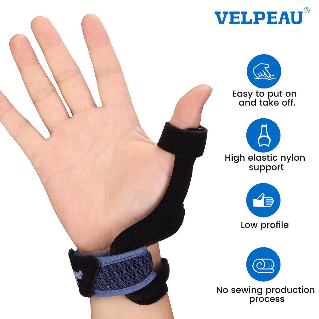 VELPEAU Thumb Splint Reversible Wrist & Thumb Spica Splint, CMC Support ...