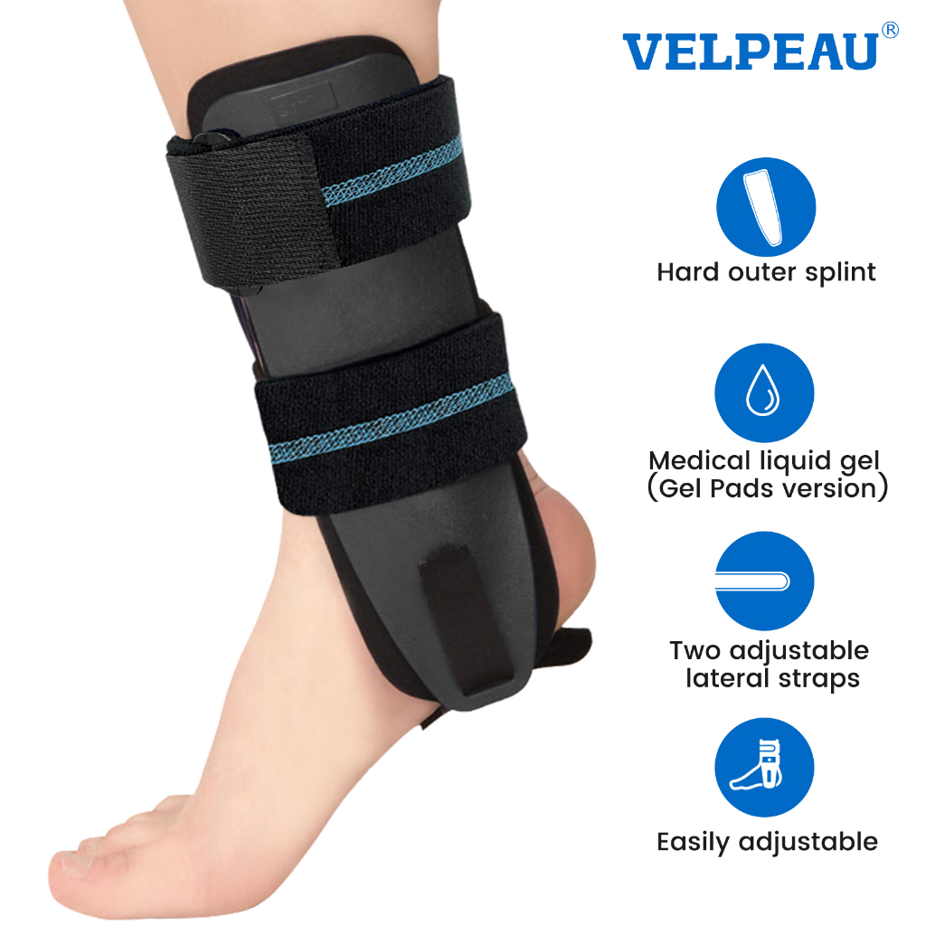 VELPEAU Ankle Support Stirrup Ankle Splint Adjustable Rigid Stabilizer ...