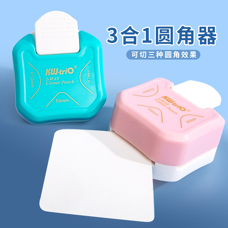KW-trio 3-in-1 Corner Rounder Punch Photo Cut R4/R7/R10mm Round Corner ...
