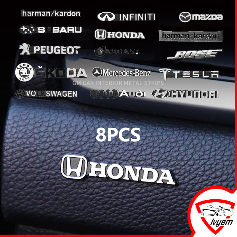 8pcs/3D Aluminum Metal Car Decorative Sticker Logo Stickers Custom Auto ...