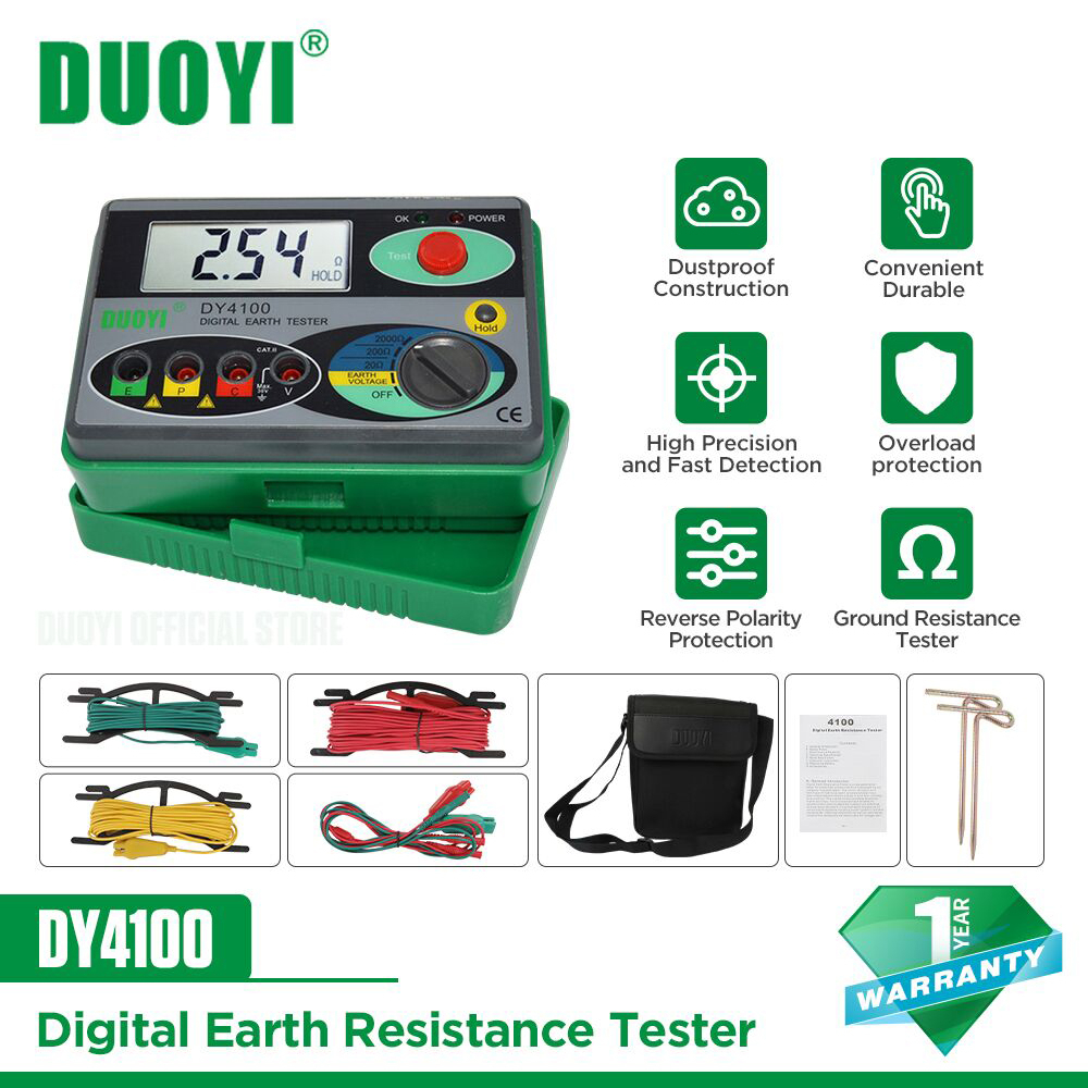 DUOYI DY4100 Digital Multimeter Megohmmeter Earth Resistance Tester ...