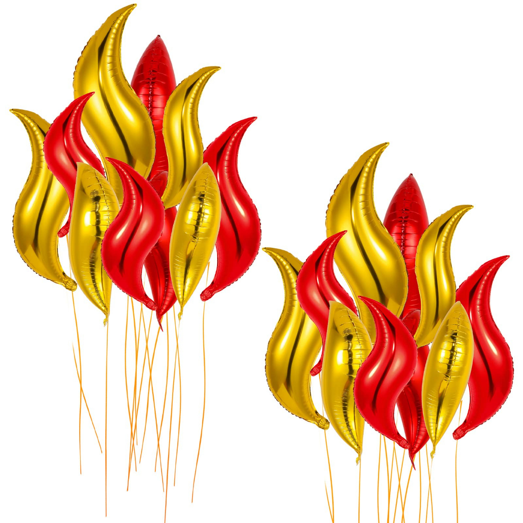 10pcs 24inch Fire Birthday Party Balloon Decorations Firefighter Party ...