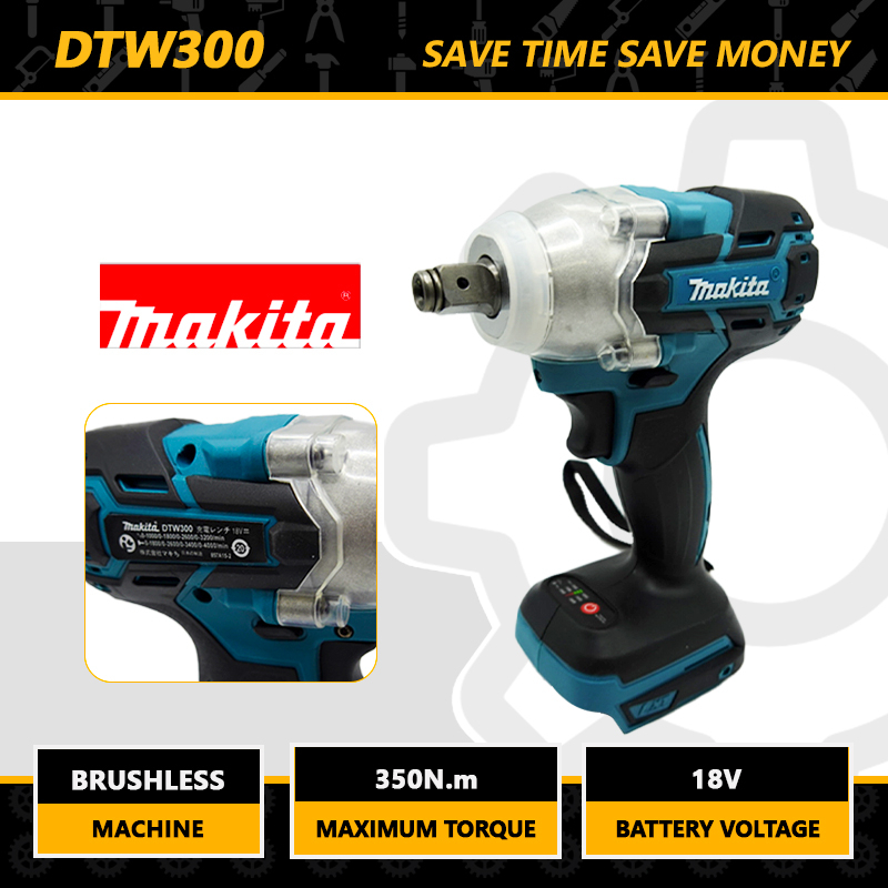 Makita DTW300Z 18V Li-ion LXT Brushless Impact Wrench 1/2″ 330 N·m Forward/Reverse Rotation Auto ...