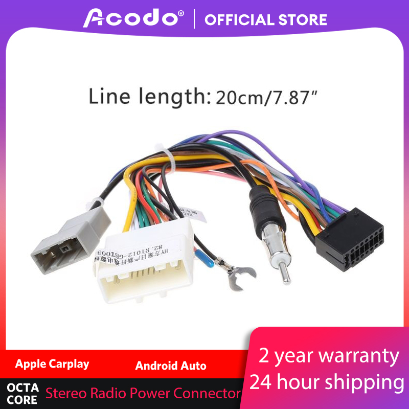 Acodo 16Pin Car Unit Wire Harness Adapter Radio Power Connector for ...