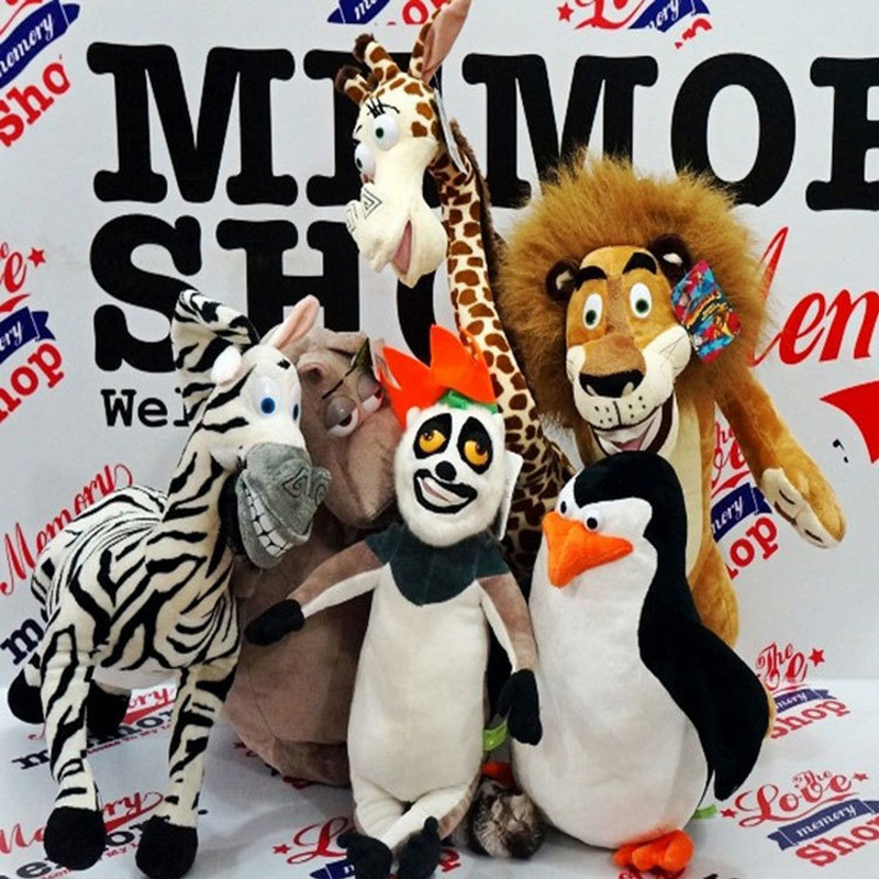 20-35cm The Penguins of Madagascar Cartoon Lion Zebra Penguin lemur ...