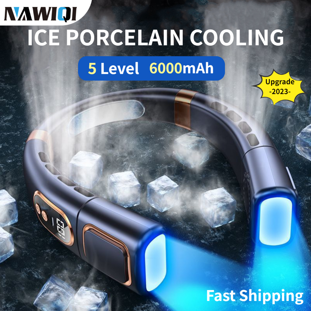 【Ready Stock】Neck Fan Portable cooler 6000mAh kipas leher gantung ...