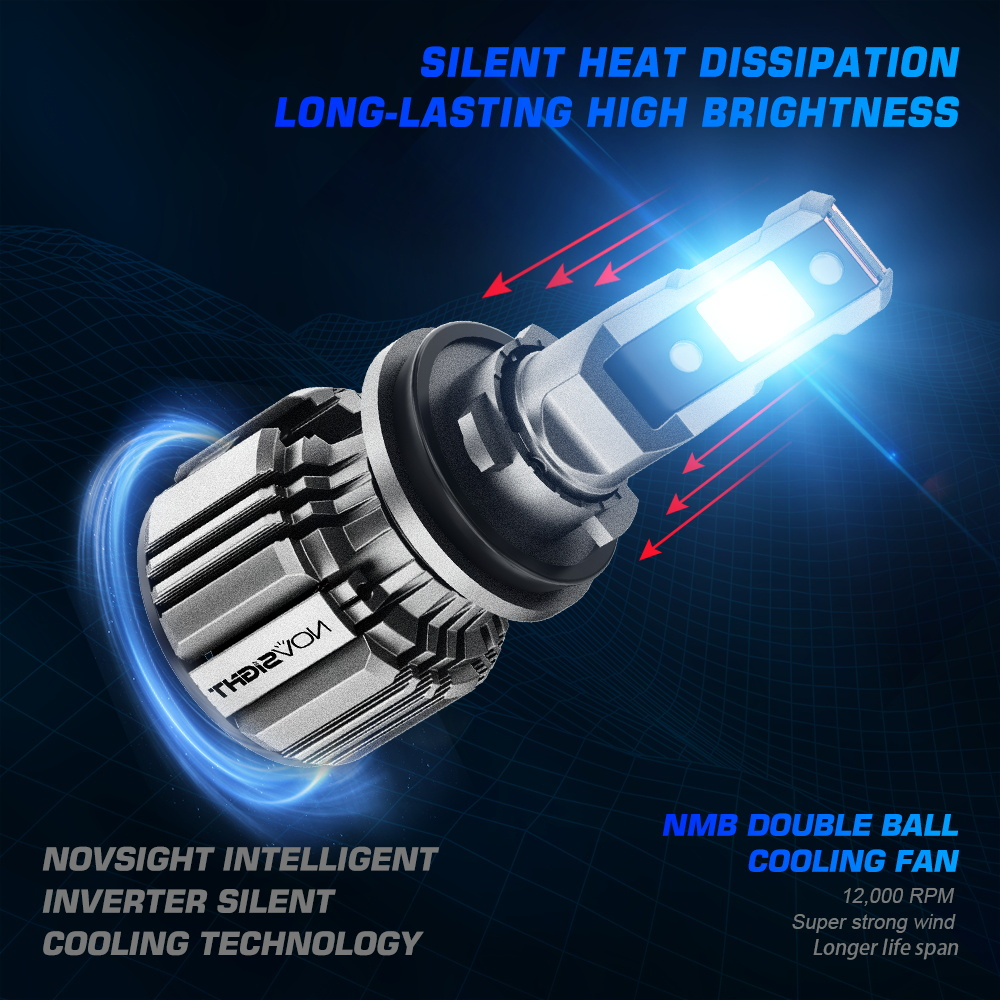 Novsight N74 9012 H11 H7 H4 H1 H3 Car LED Headlight Car Light Bulb 70W ...