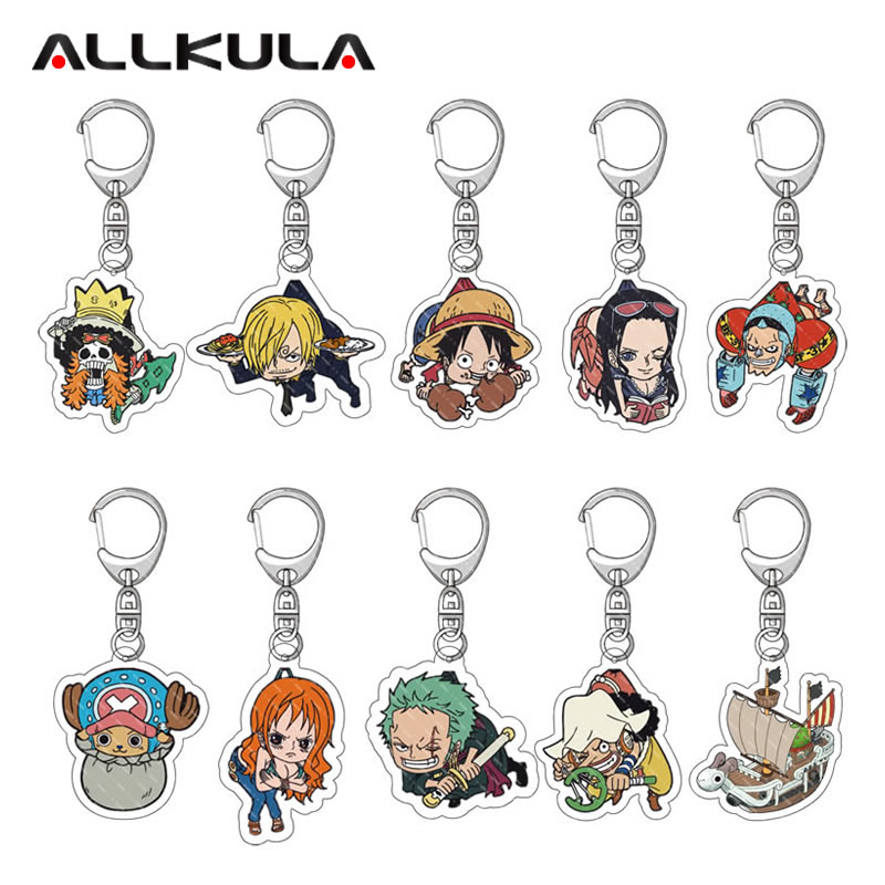 One Piece Collectible Keychain Double Sided Key Chain Acrylic Pendant ...