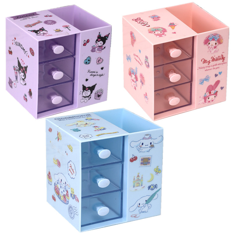 Sanrioed My Melody Cinnamoroll Kuromi Anime Storage Box Kawaii Pen ...