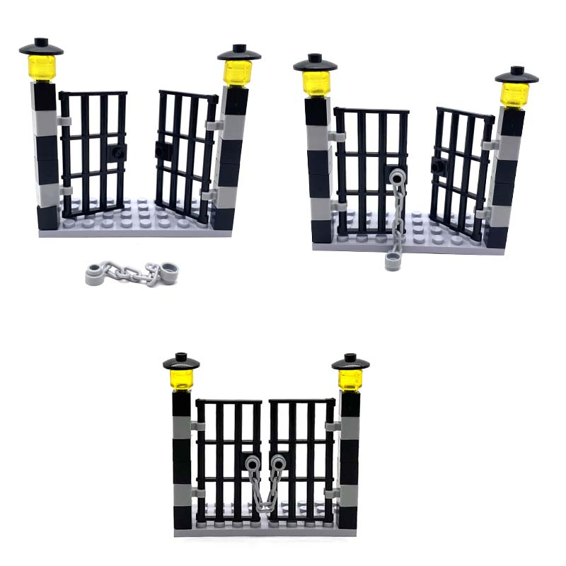City Plant Accessories Building Blocks House Fence Military Prison Door ...
