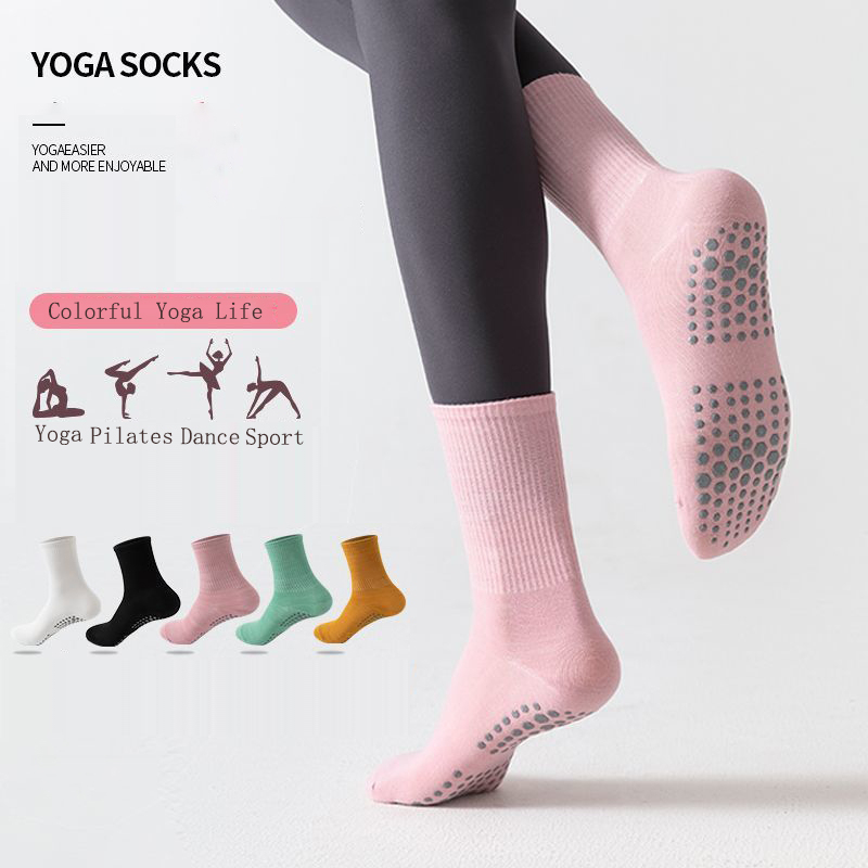 Women Pilates Socks Breathable non-Slip Ballet Dance Sports Sock ...