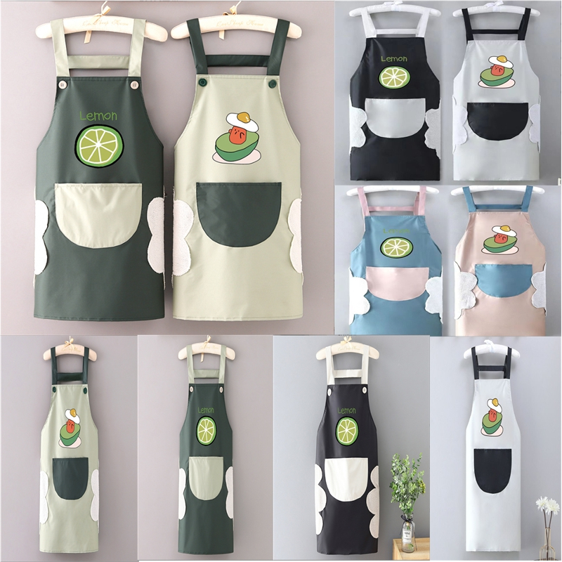 Ready Stock Waterproof apron female apron home PVC kitchen waterproof ...
