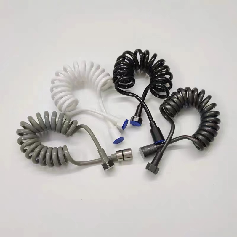 Black Spring Flexible Retractable Shower Hose for Water Plumbing Toilet ...