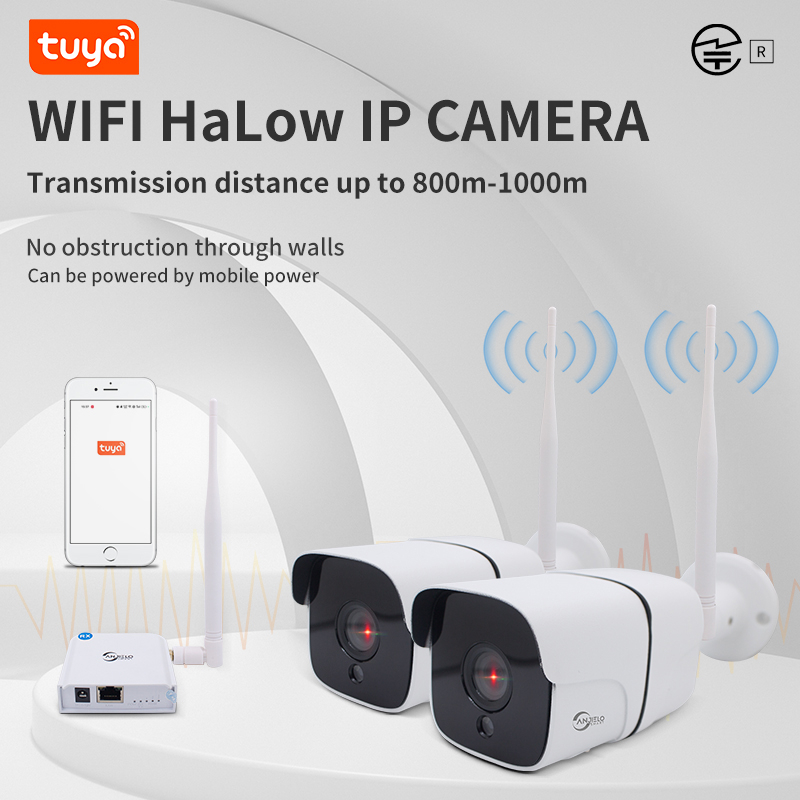 ANJIELO Tuya WIFI HaLow IP Camera 1000m Long Distance HD Night Vision ...
