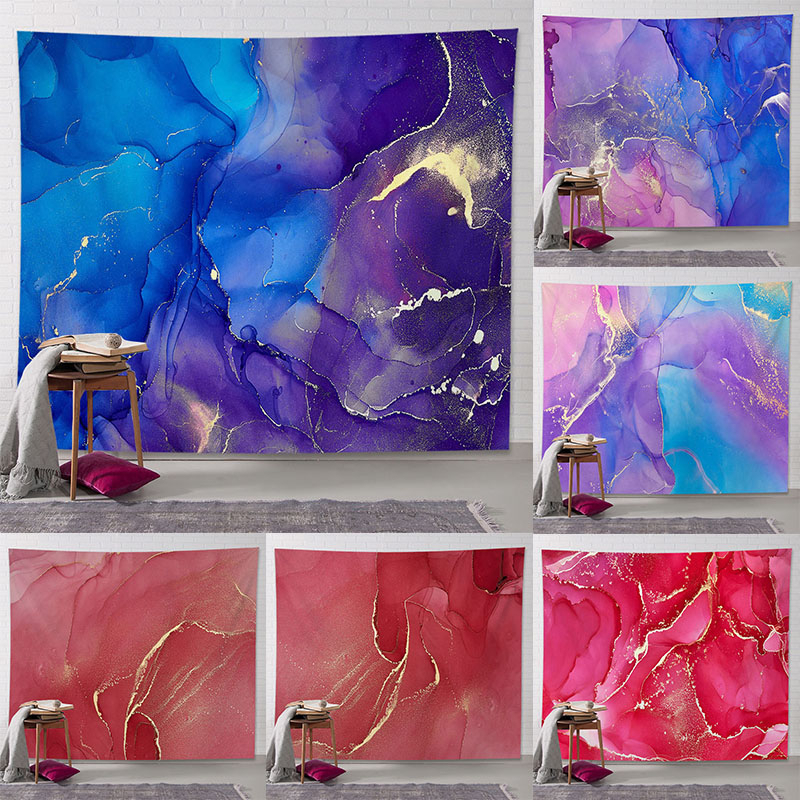 Tapestry Gilt Color Aesthetic Decor Marble Home Living Room Hanging ...