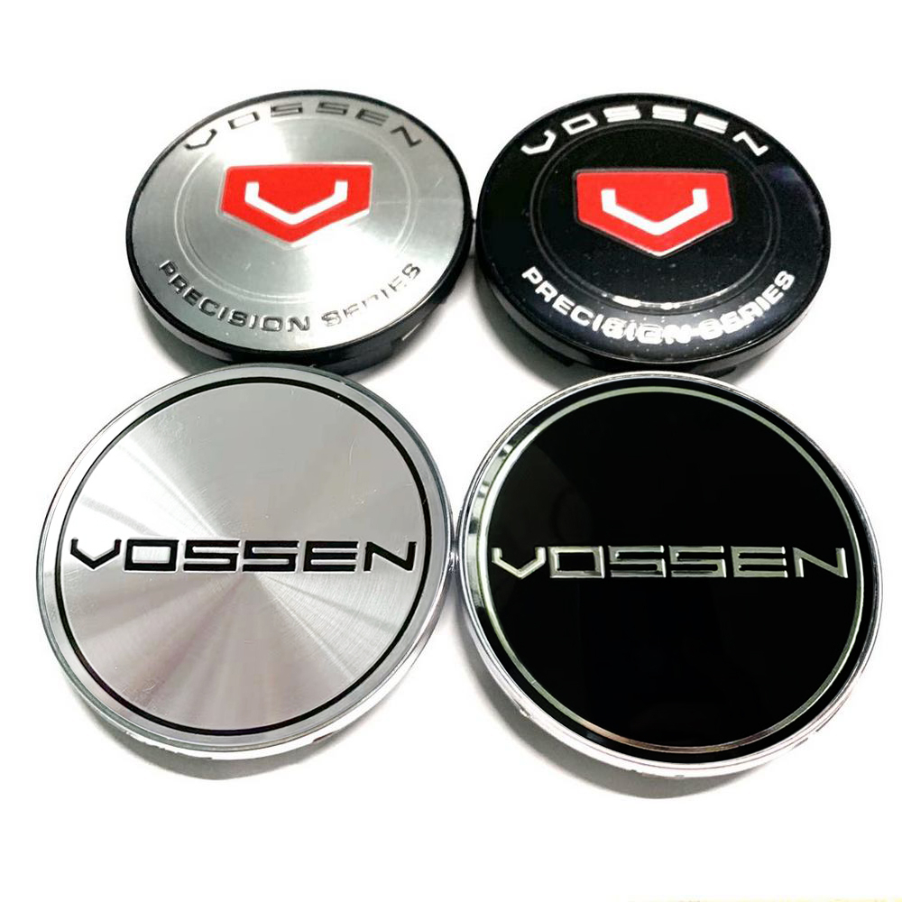 4PC 68mm Vossen Silver Sticker Car Modified Wheel Center Cover Rim Hub ...