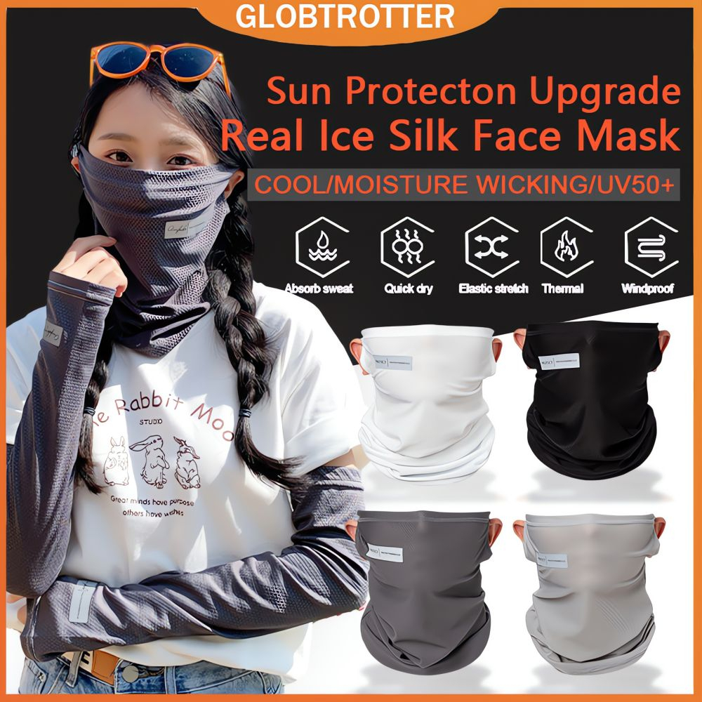 Globetrotter Ice Silk Cycling Face Mask Anti-sweat Breathable ...