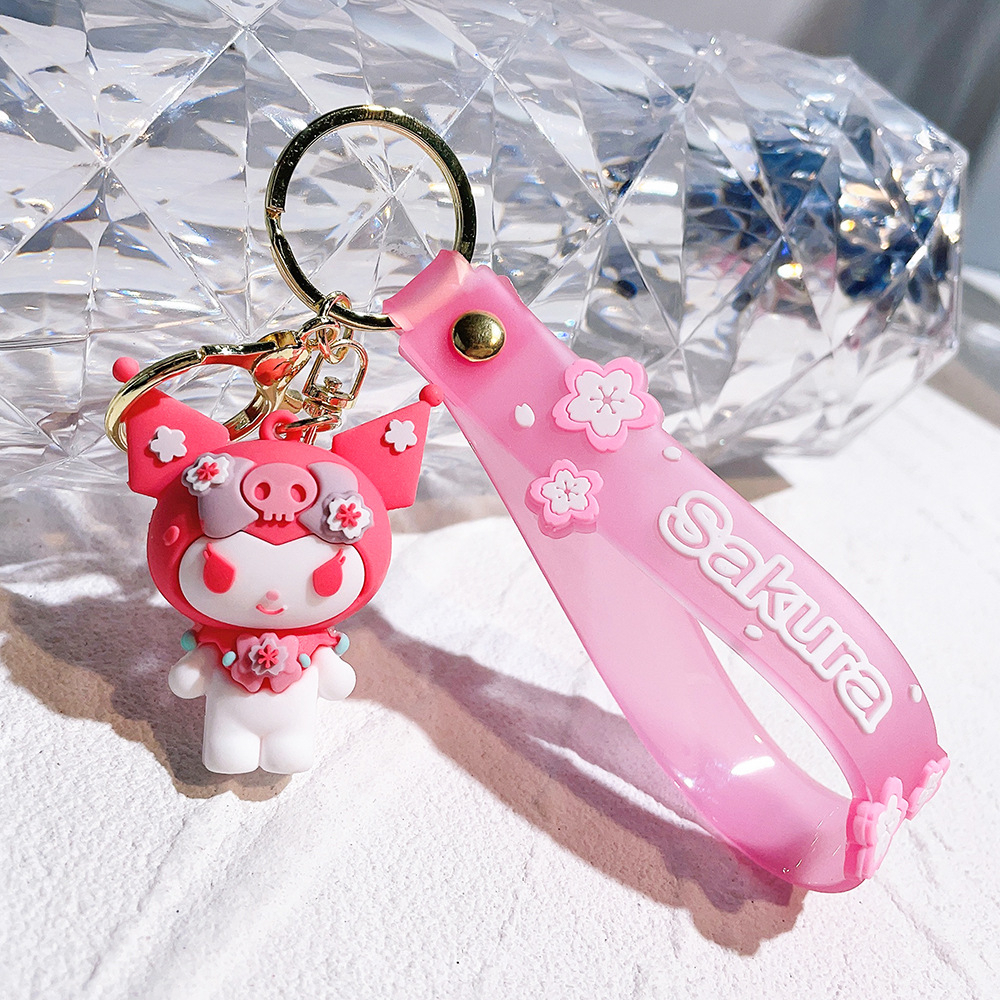 Straw Sanrio Pendant Keychain Personality Simple Kuromi Key Chain ...