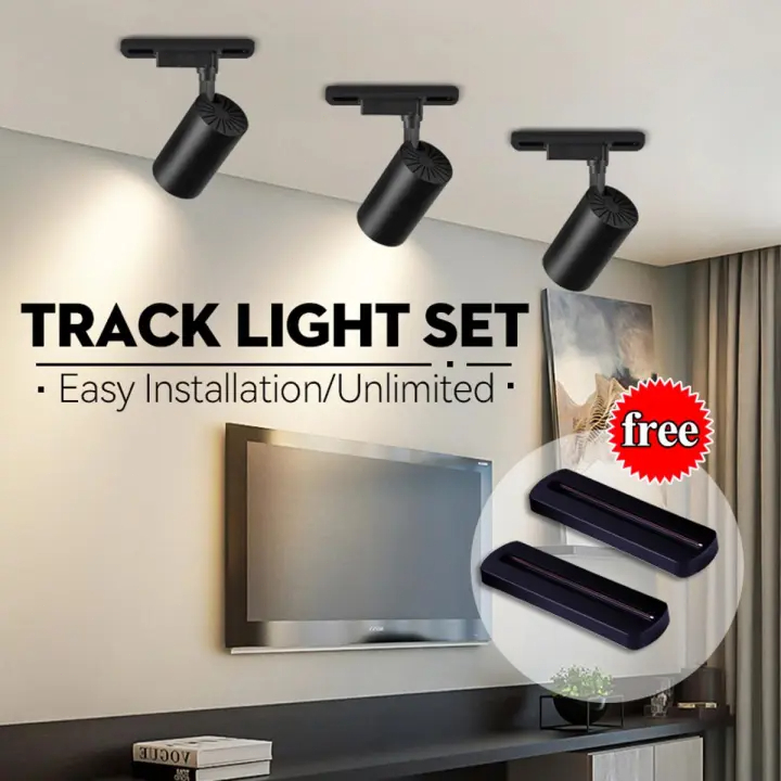 Siling Lampu Track Light Set With Ceiling Box COB Pendant Light Led ...