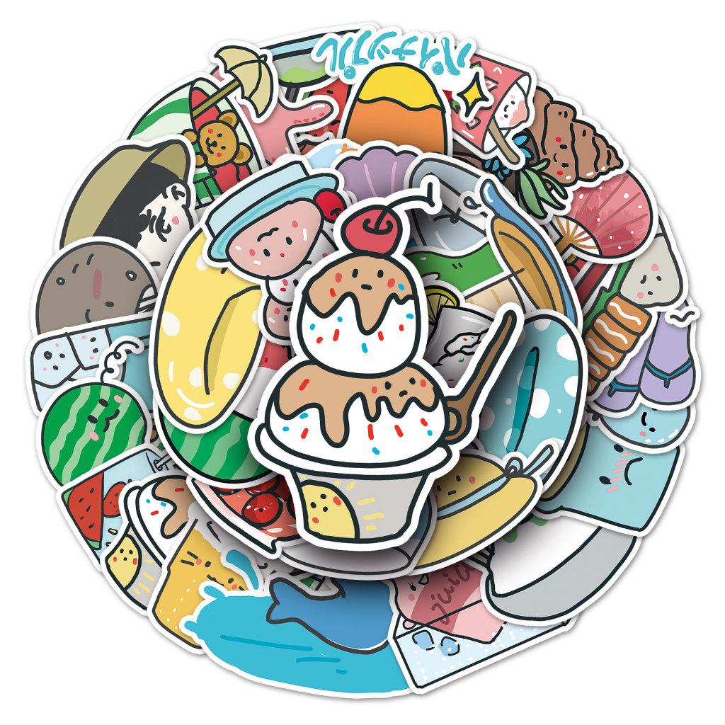 50 Piece Funny Summer Hot Stickers Waterproof DIY For Phones Laptop Car ...
