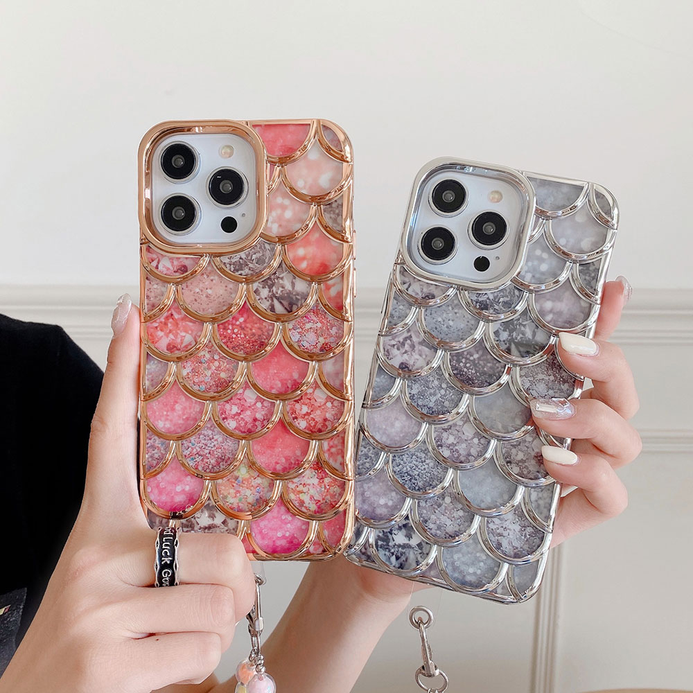 For iPhone 13 Pro Max Fashion Glitter Mermaid scales Phone Case For ...