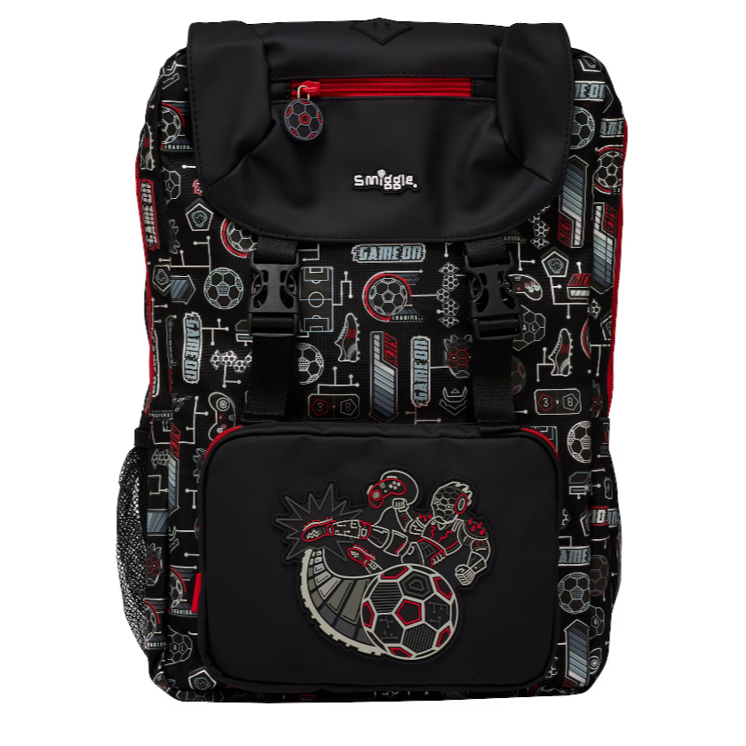 Smiggle Black Mecha Football Away Foldover Backpack | Shopee Malaysia