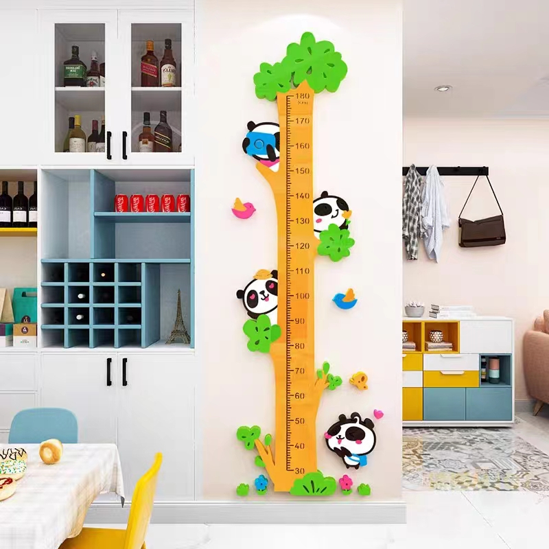 [DAORUI] Cartoon Panda Children Height Wall Sticker Measuring ...