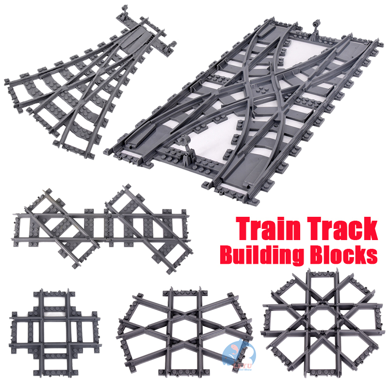 Train Track Building Blocks Accessories Cross Tracks Flexible Railway ...