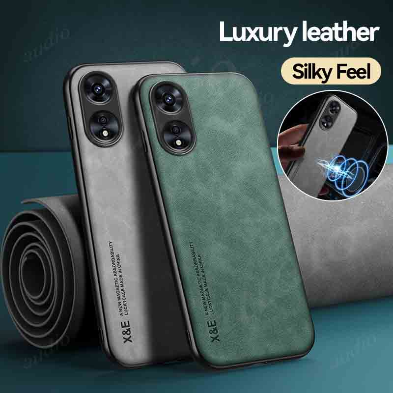 Luxury PU Leather Case For Oppo A98 A1 5G Cover Matte Silicone ...